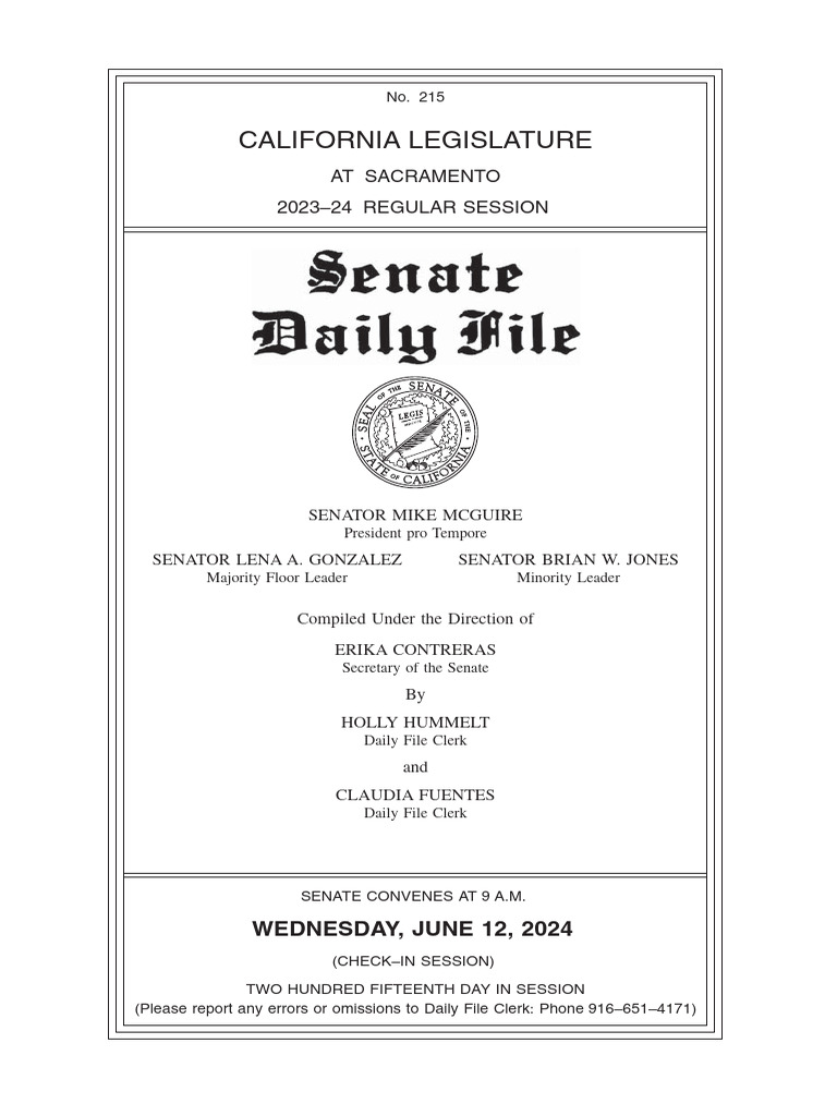 Sen STD 2023 R 20240612 | PDF | United States Senate | Orange County