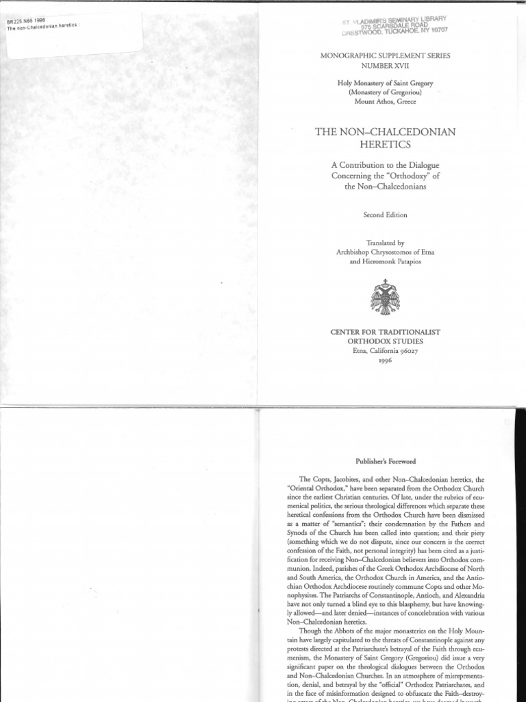 The Non-Chalcedonian Heretics | PDF