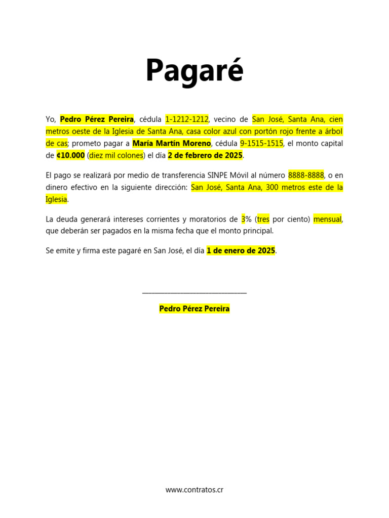 Formato de Pagare Simple | PDF
