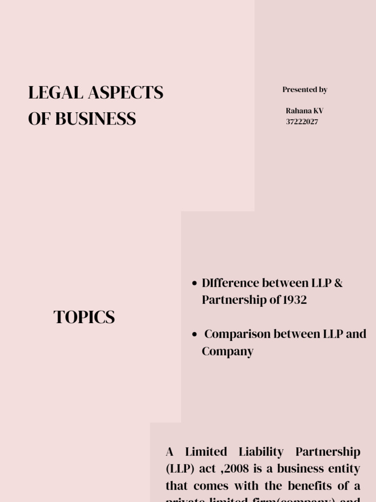 LLP vs Partnership: Key Legal Differences | PDF | Limited Liability ...