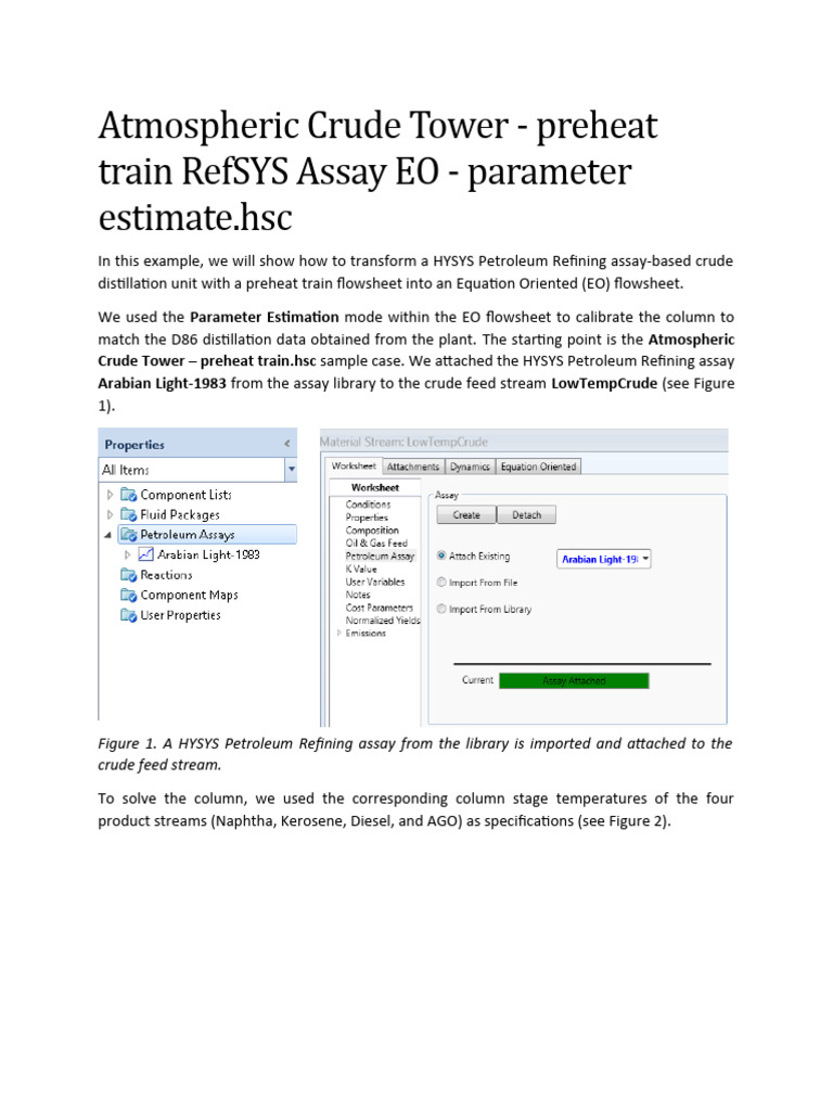 Atmospheric Crude Tower-Preheat Train RefSYS Assay-Parameter Estimation | Download Free PDF ...
