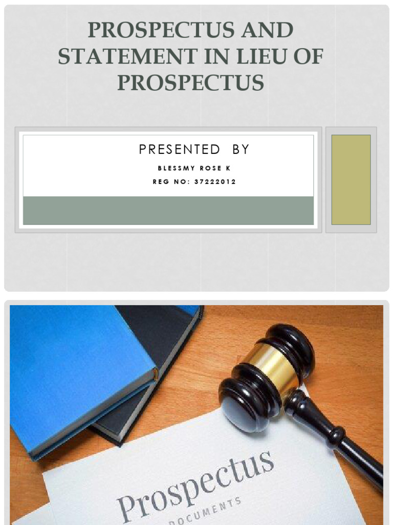 Prospectus | PDF | Prospectus (Finance) | Securities (Finance)