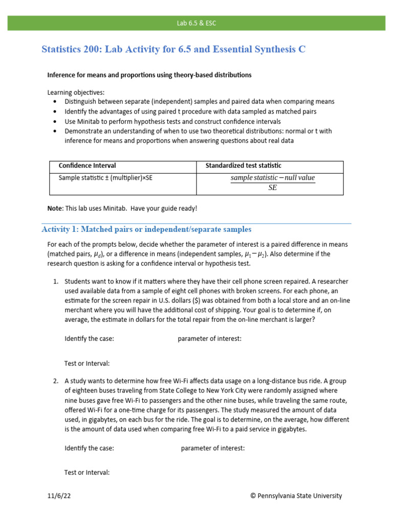 Section 06.5 and Essential Synthesis C Shared Lab - New | PDF ...