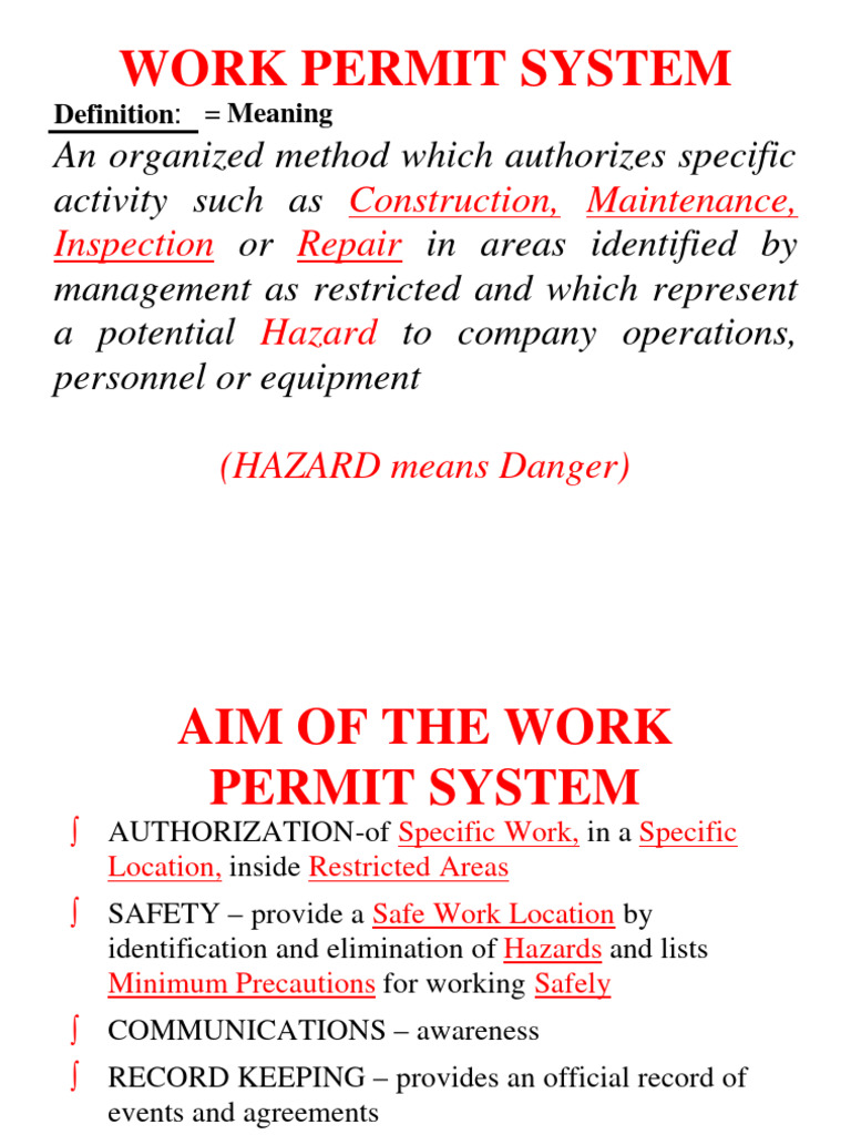 Aramco Work Permit System - Compress | PDF | Hazards | Safety