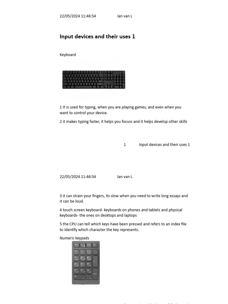 Input Devices 1 | PDF