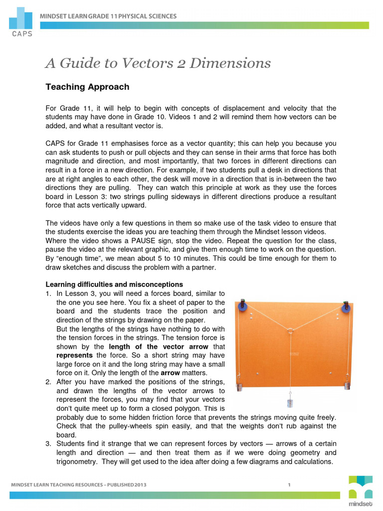 Physical Science 11 1 A Guide To Vectors in 2 Dimensions | PDF | Force ...