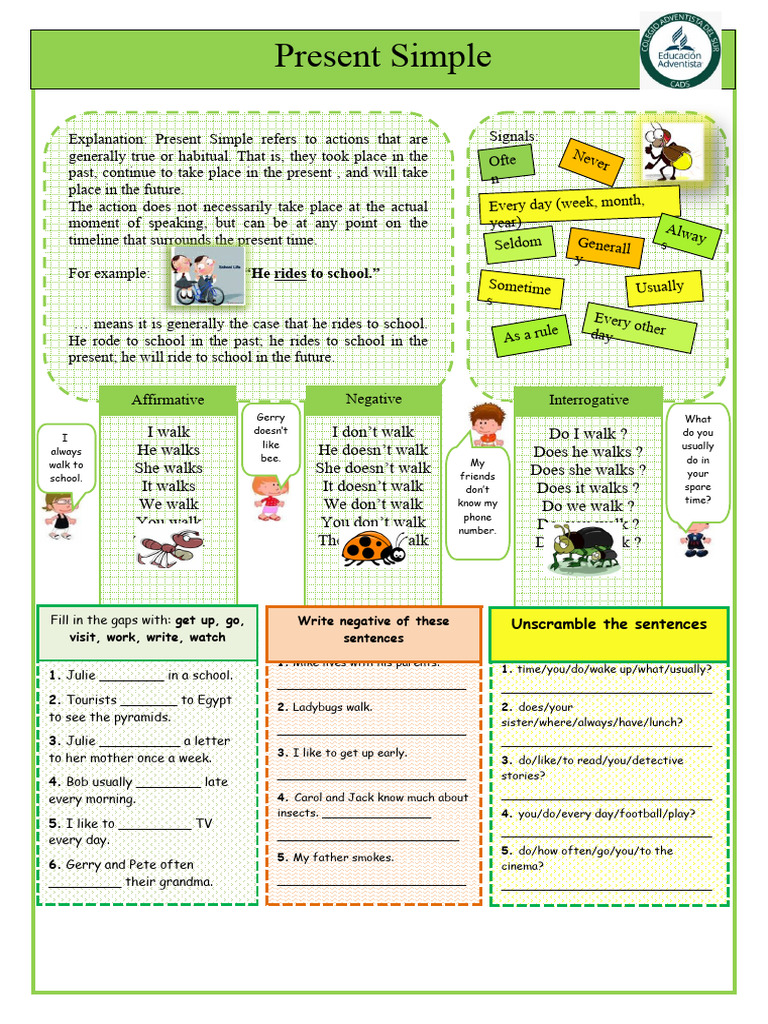 Present Simple 4826 | PDF | Syntax | Linguistic Morphology