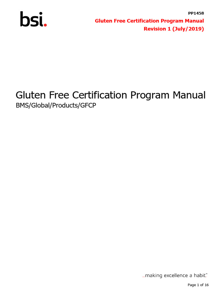 GFCP-Gluten-Free-Certification-Program-Manual | PDF | Audit | Certification
