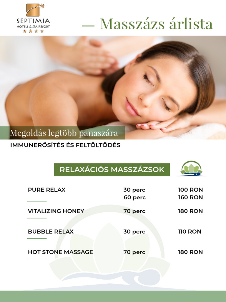 Masszazs Arlista 2022 | PDF