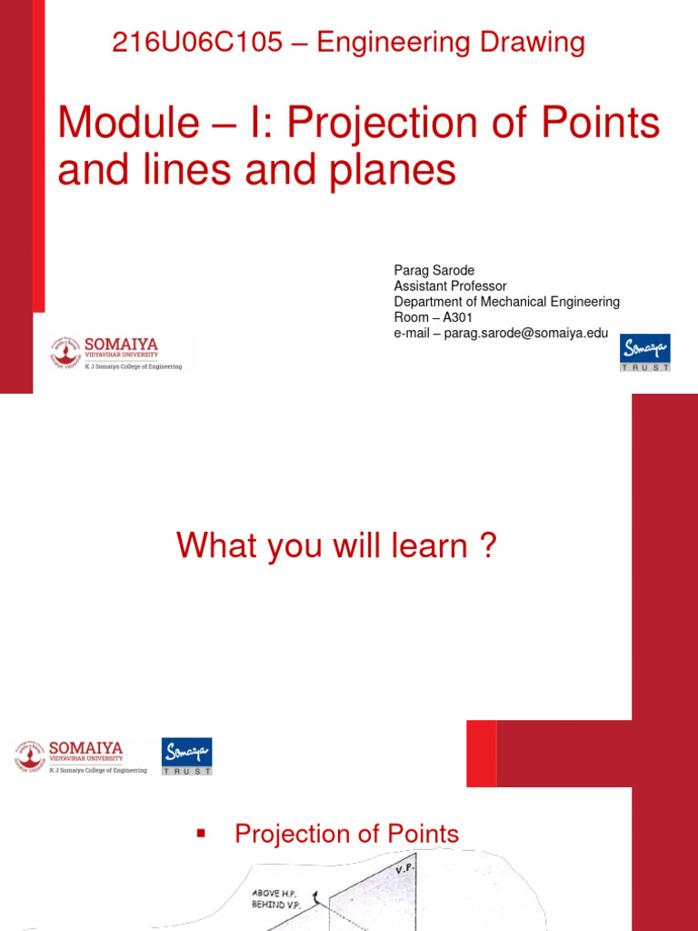 Module 1 - Projection of Points and Lines - Revised | PDF | Mathematics ...