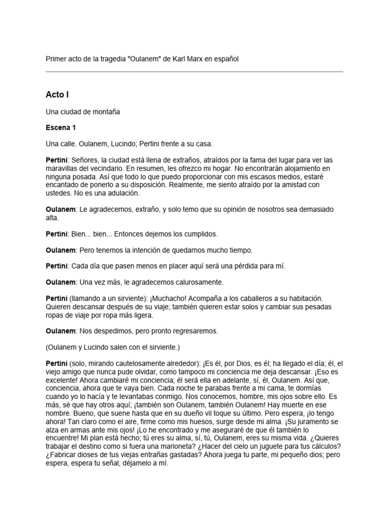 Oulanem, Una Tragedia, de Karl Marx en Español (Obra) | PDF | Amor