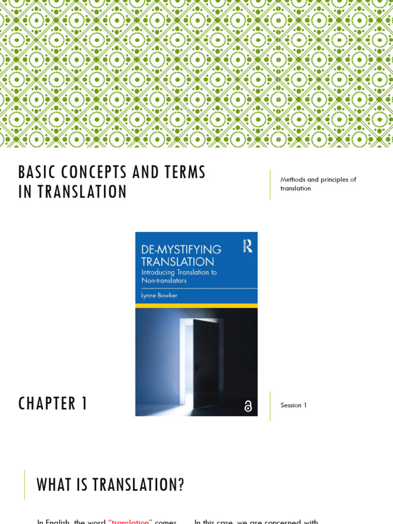 Methods and Principles of Translation-Chapter 1 | PDF | Translations ... Methods and Principles of Translation-Chapter 1 | PDF | Translations ...