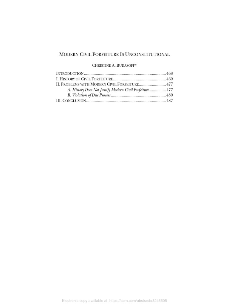Modern Civil Forfeiture Is Unconstitutional | PDF | Asset Forfeiture ...