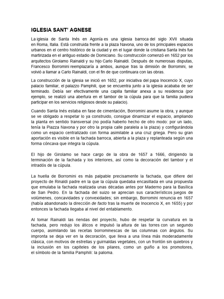 Sant Agenese in Agone | PDF | Diseño arquitectonico | Arquitectura