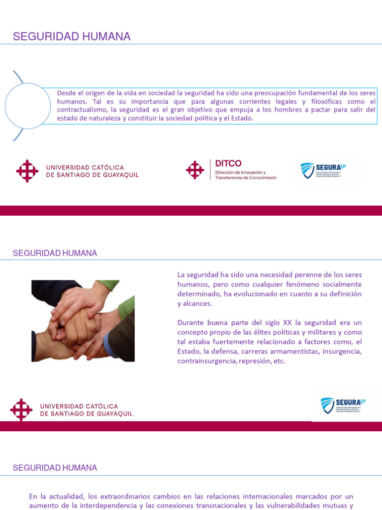 DIAPOSITIVAS 4 SEGURIDAD HUMANA | PDF | Seguridad humana | Valores