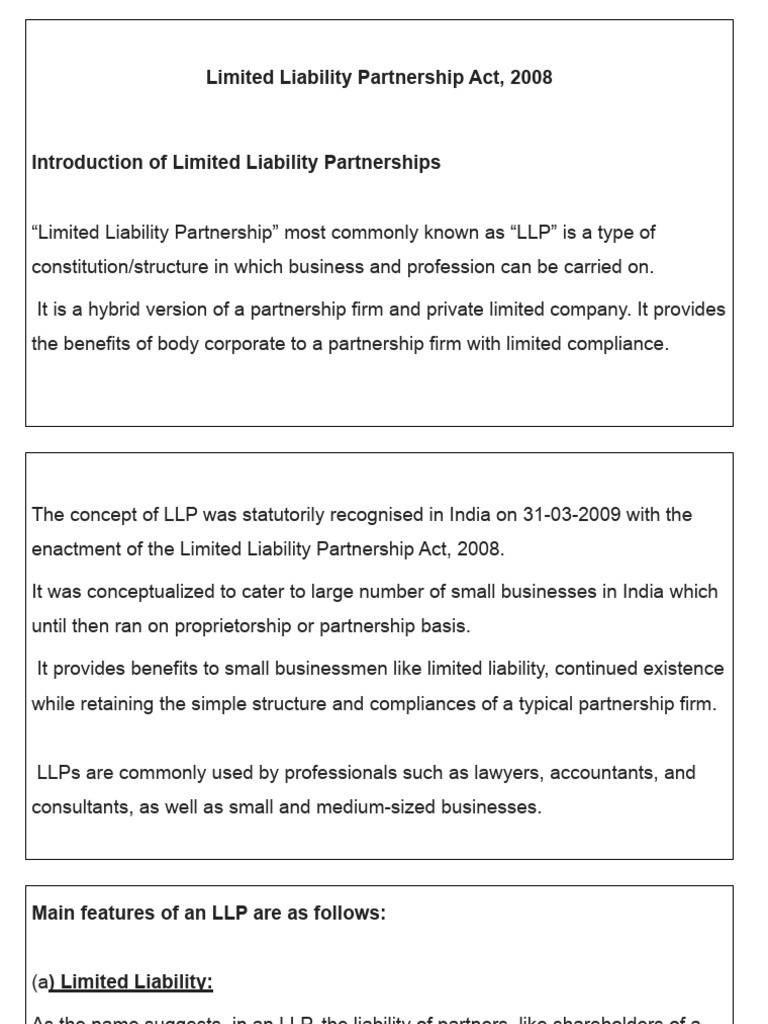 Introduction | PDF | Limited Liability Partnership | Partnership