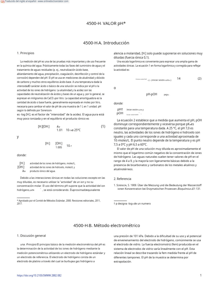 Medición de pH: Métodos y Principios | PDF | Ph | Ácido