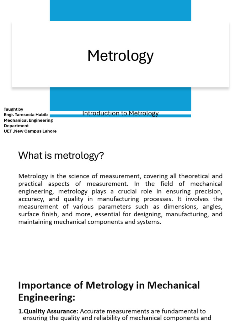 Metrology | PDF | Metrology | Accuracy And Precision
