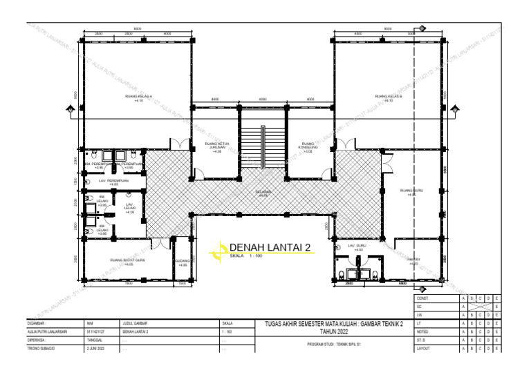 Denah Lantai 2 Ruang Kelas Teknik Sipil | PDF