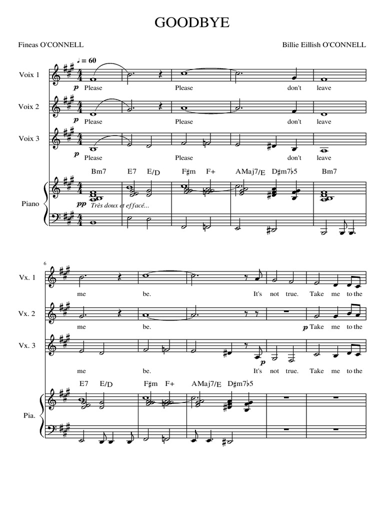 GOODBYE (3 voix) - Billie Eillish | PDF