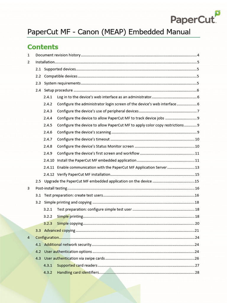 PaperCut MF - Canon Embedded Manual - 2024-03-18 PDF | PDF | World Wide ...