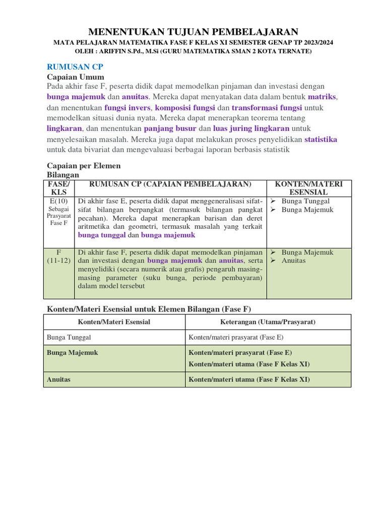 Menentukan TP Bunga Tunggal-Bunga Majemuk-Anuitas | PDF