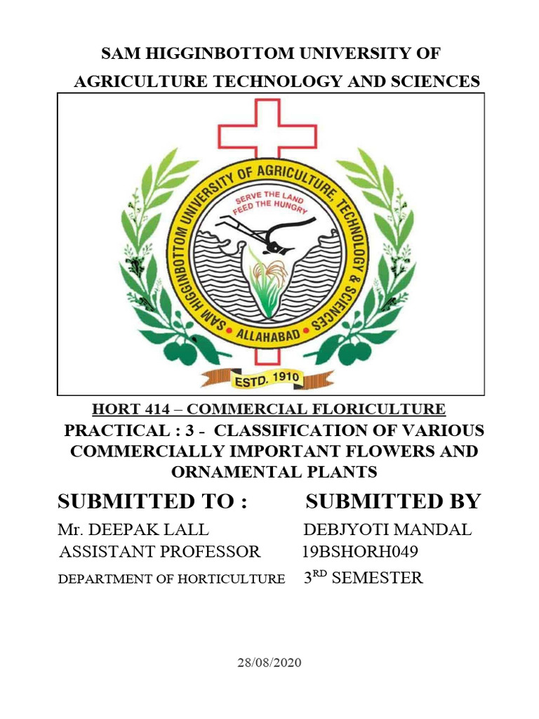 Submitted To: Submitted By: Sam Higginbottom University of Agriculture ...