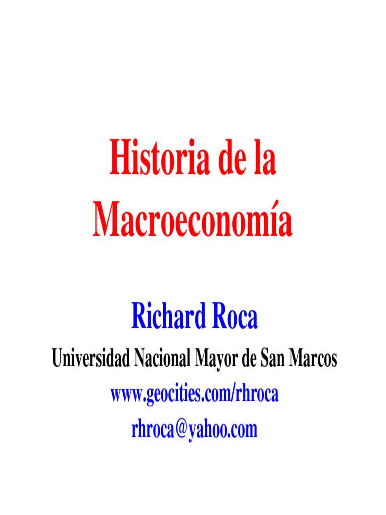 Roca Macro1 01 HistoriaMacro | PDF | Economía keynesiana | Laissez Faire