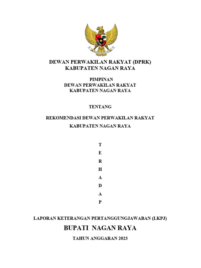 Rekomendasi Pansus LKPJ T.A 2024 | PDF