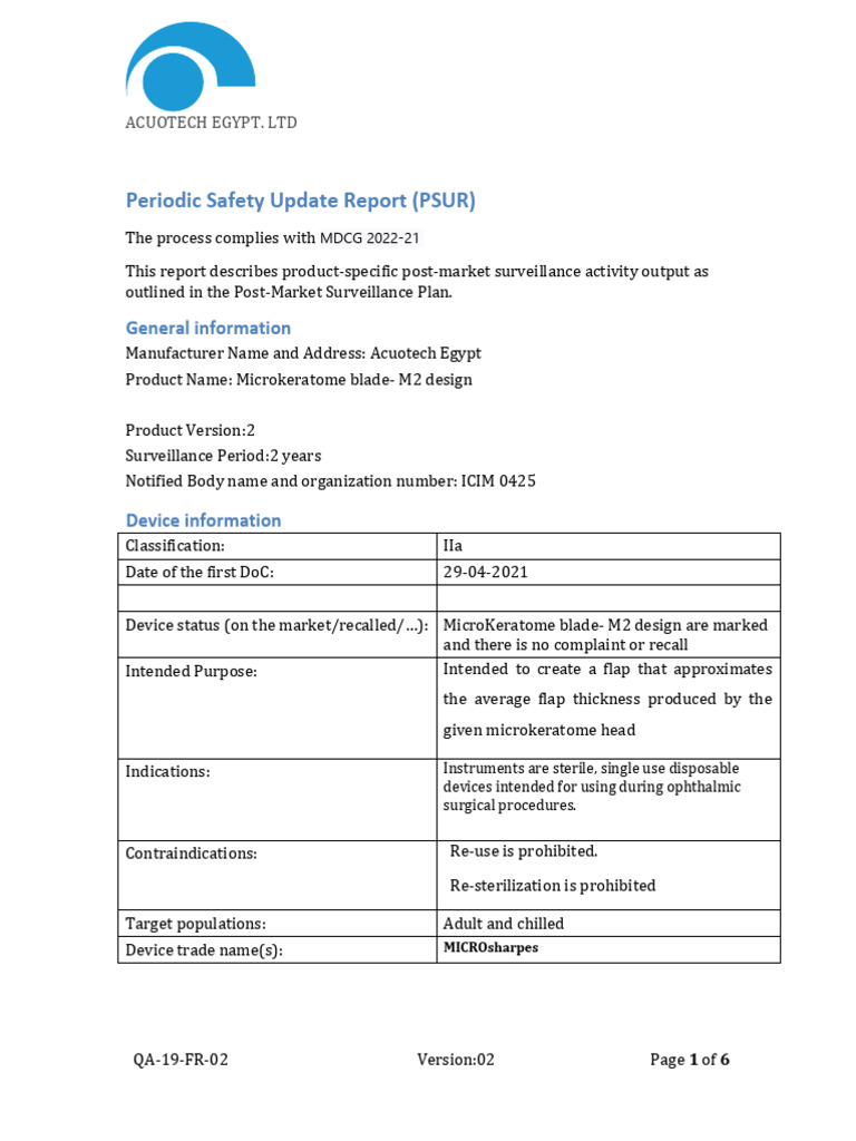 Periodic-Safety-Update-Report Blade | PDF | Risk | Risk Management