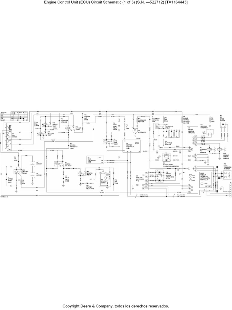 Engine Control Unit (ECU) Circuit Schematic (1 of 3) (S.N. - 522712) | PDF