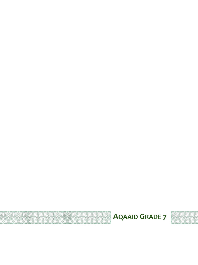 Aqaaid Grade 7 | PDF | God In Islam | Umar