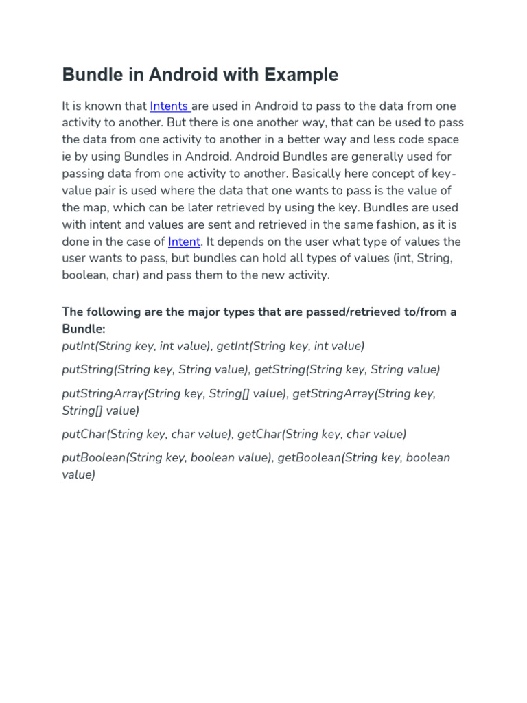 10.bundle in Android Intent | PDF | Android (Operating System) | String (Computer Science)