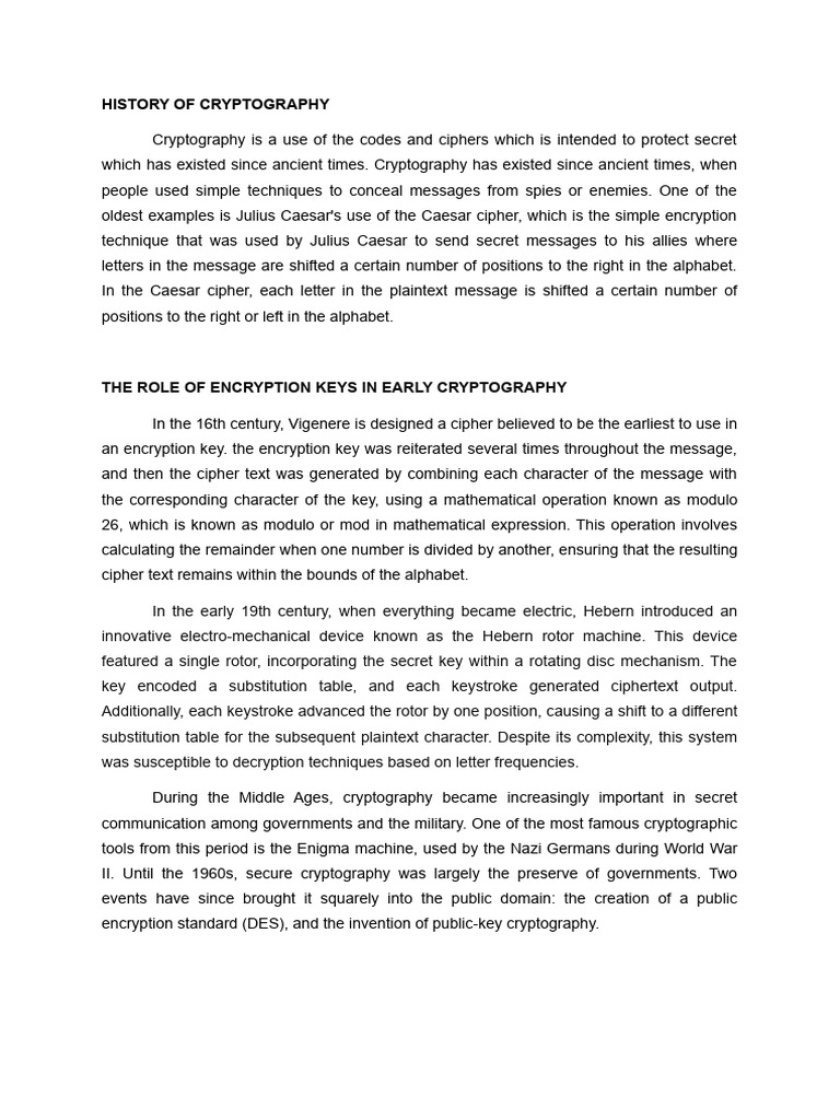History of Cryptography | PDF | Cryptography | Cipher