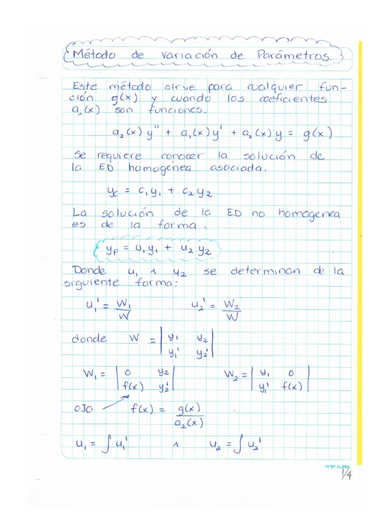 Variación de Parametros | PDF