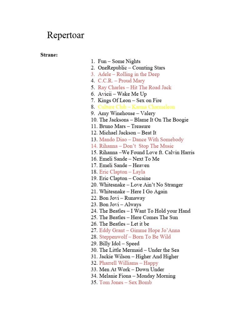 Nomos Glavni Reprtoar | PDF