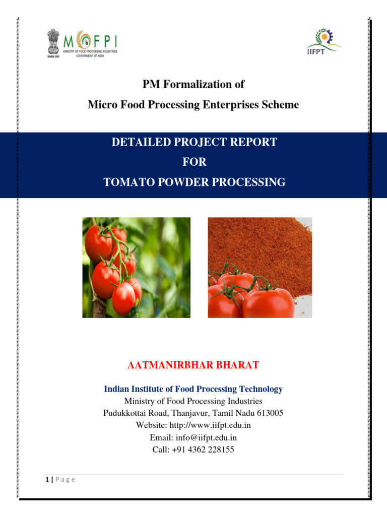 Tomato Processing for Entrepreneurs | PDF | Tomato | Mill (Grinding)