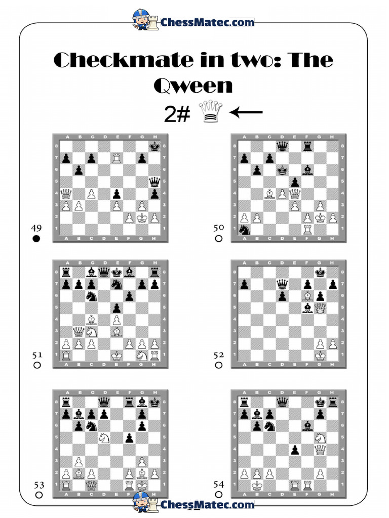 CheckMate in 2 With The Queen - Tactics | PDF