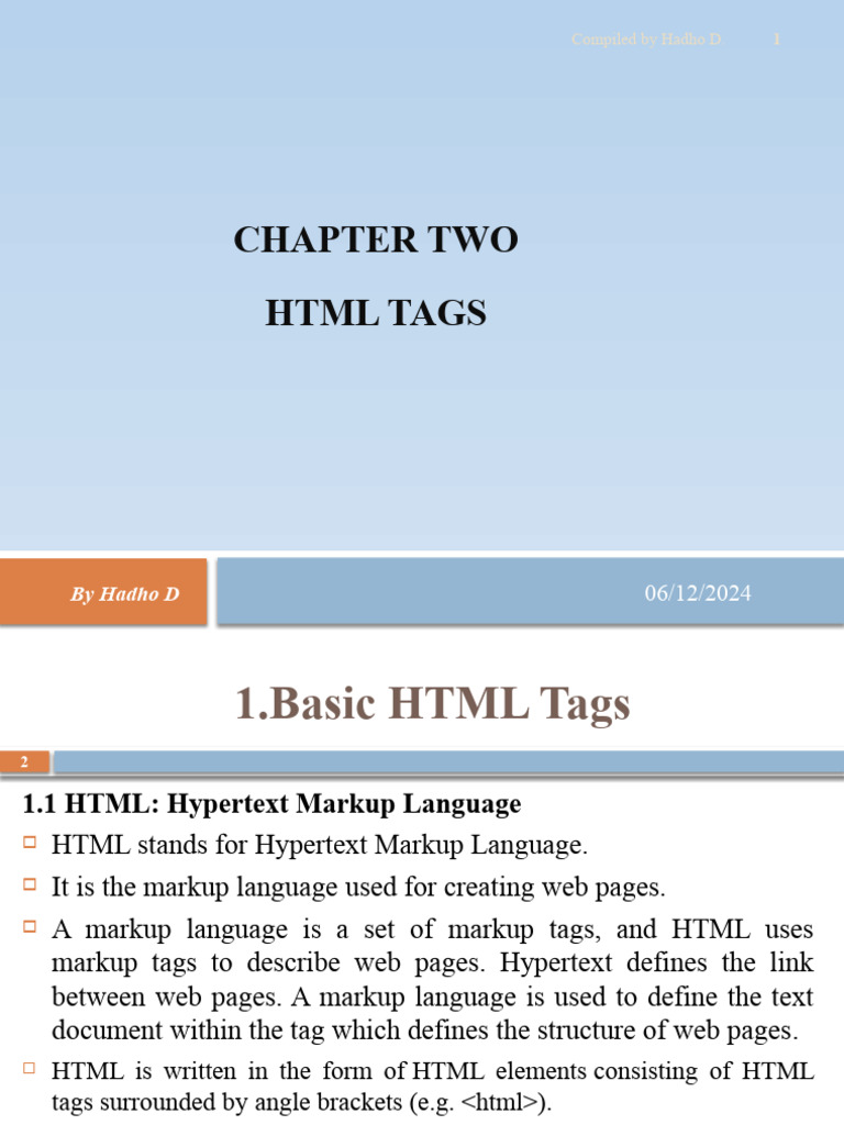 Chapter Two | PDF | Html Element | Html