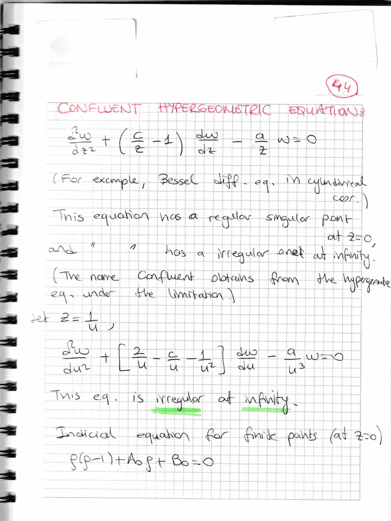 04 Confluent Hypergeometric Equation Pdf