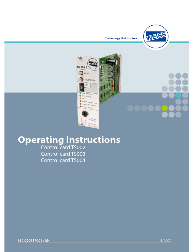 Weiss Ts Control Card | PDF | Switch | Relay