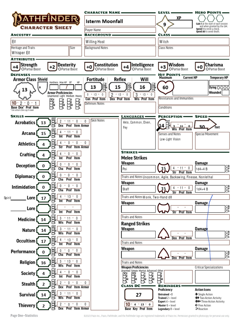 charactersheet | Download Free PDF | D20 System