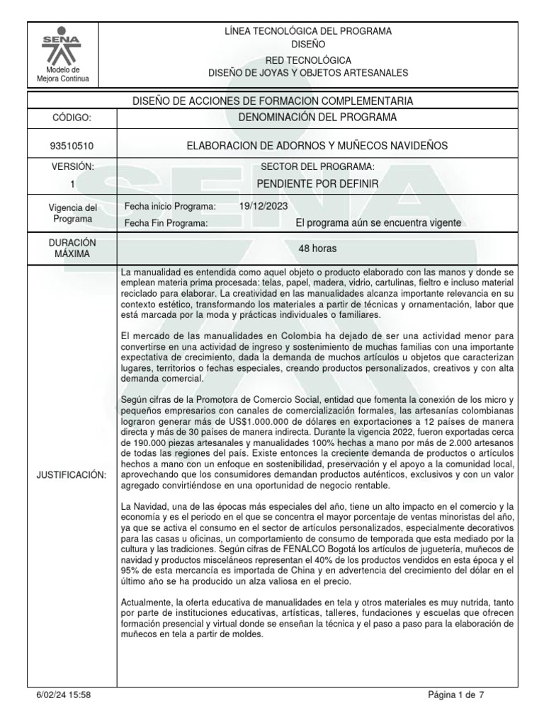 Informe Programa de Formaci N Complementaria | PDF | Diseño | Aprendizaje