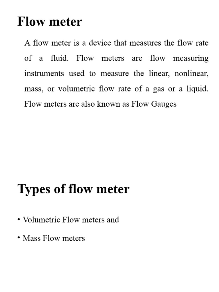 Flow Meter | PDF | Flow Measurement | Thermometer