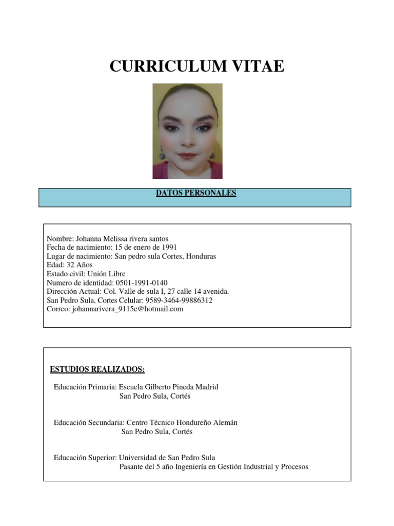 Curriculum Vitae | PDF | Honduras