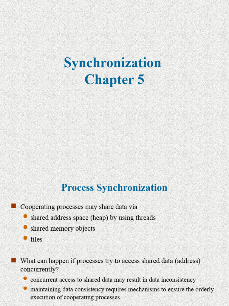 6 Syncronization Pdf Process Computing Operating System Technology