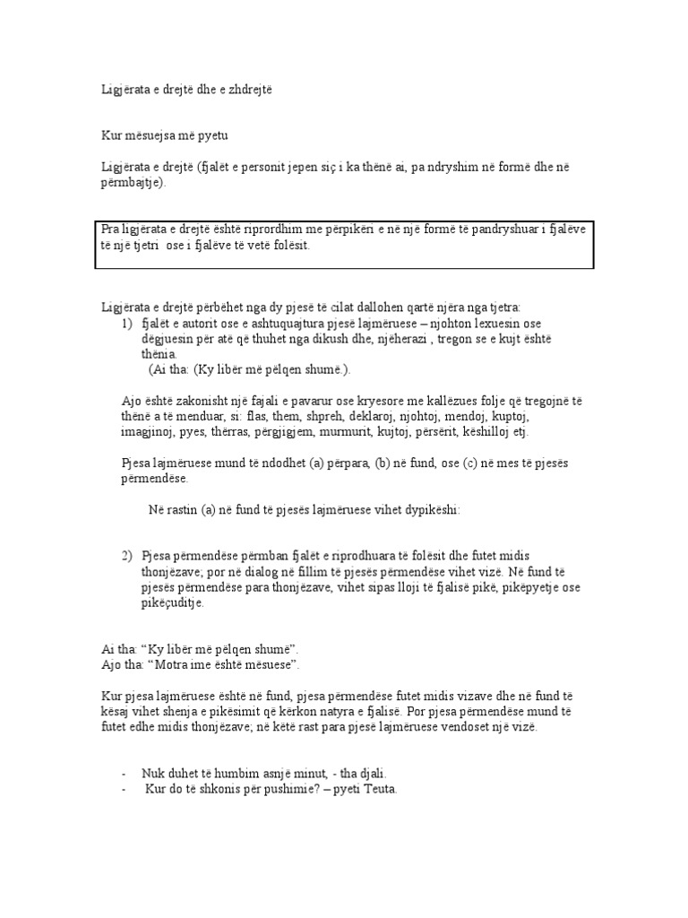 Ligjërata e drejtë dhe e zhdrejtë | PDF