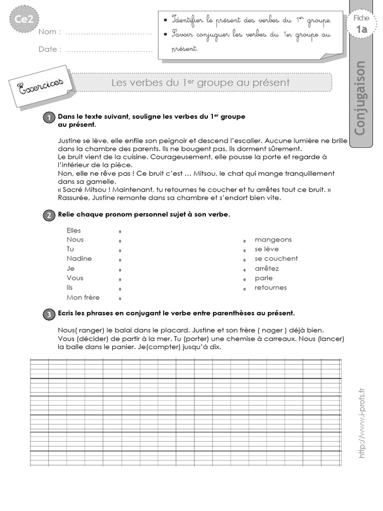 Exercices de Conjugaison CE1/CE2 | PDF | Verbe | Syntaxe