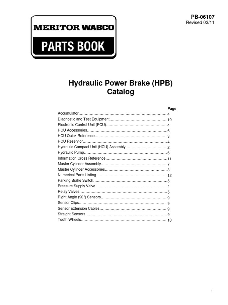 Hydraulic Power Brake System Catalog | PDF | Anti Lock Braking System ...