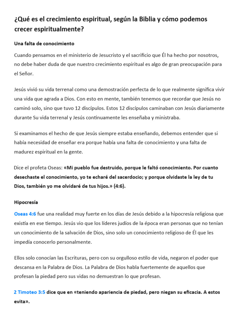 ¿Cómo Crecer Espiritualmente Según La Biblia - Crecimiento Espiritual ...